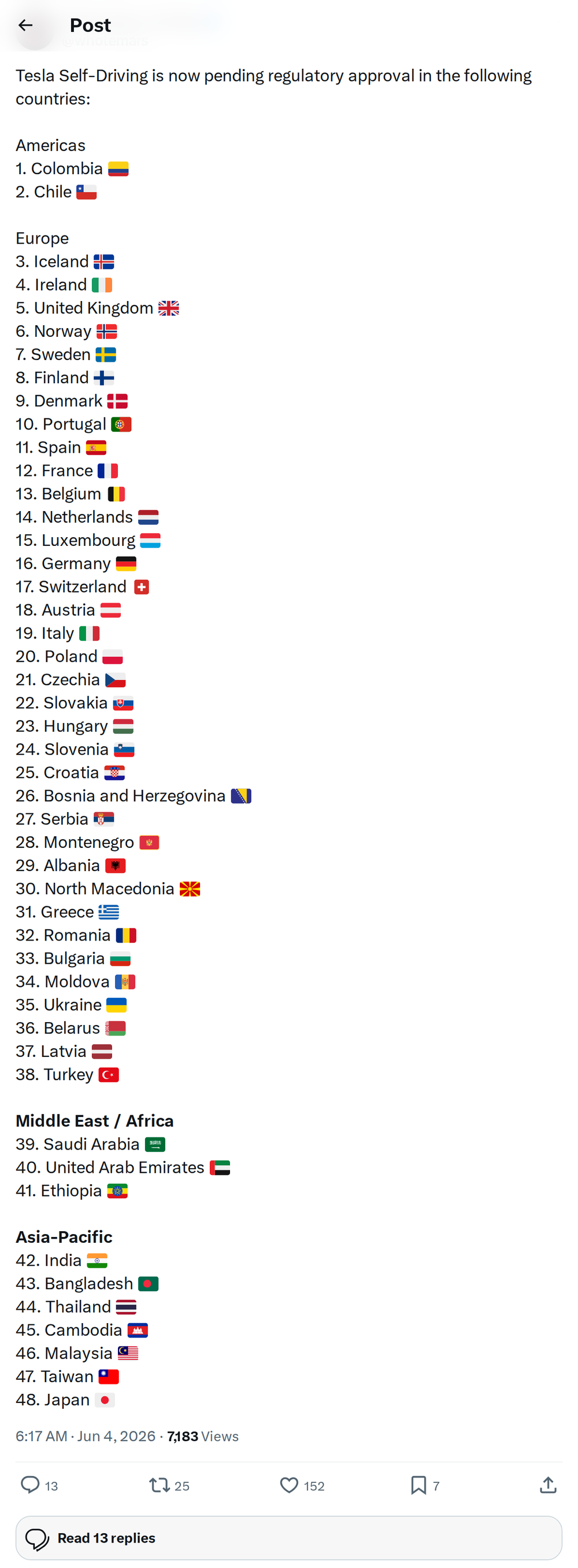 Tesla FSD Pending Approval in 12 Countries: Full Breakdown
