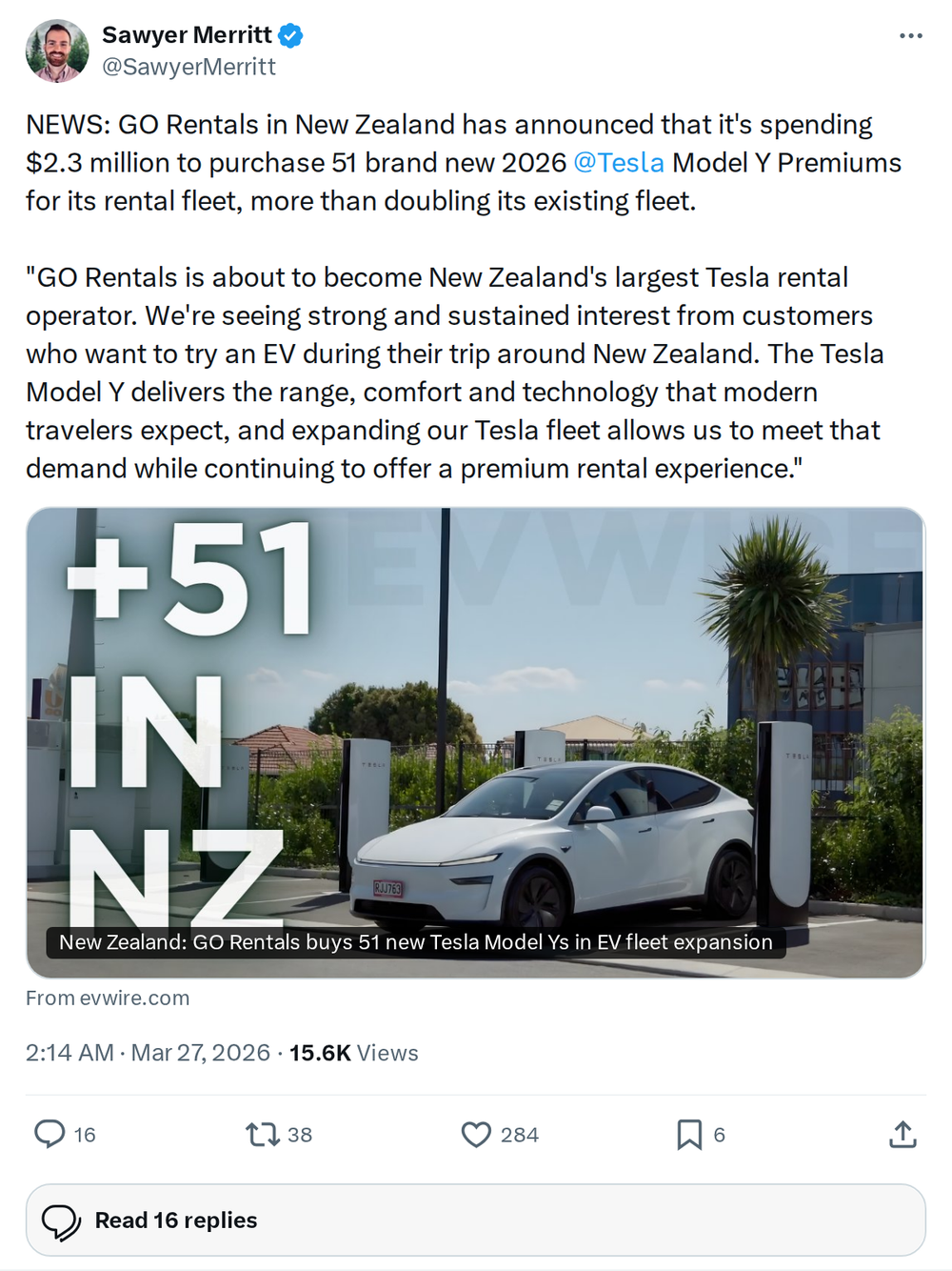 GO Rentals Bets $2.3M on 51 Tesla Model Y Units in New Zealand