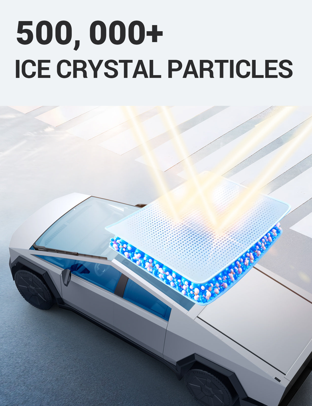 2024-2026 Tesla Cybertruck Roof Sunshade - Nano Ice Crystal No Gaps