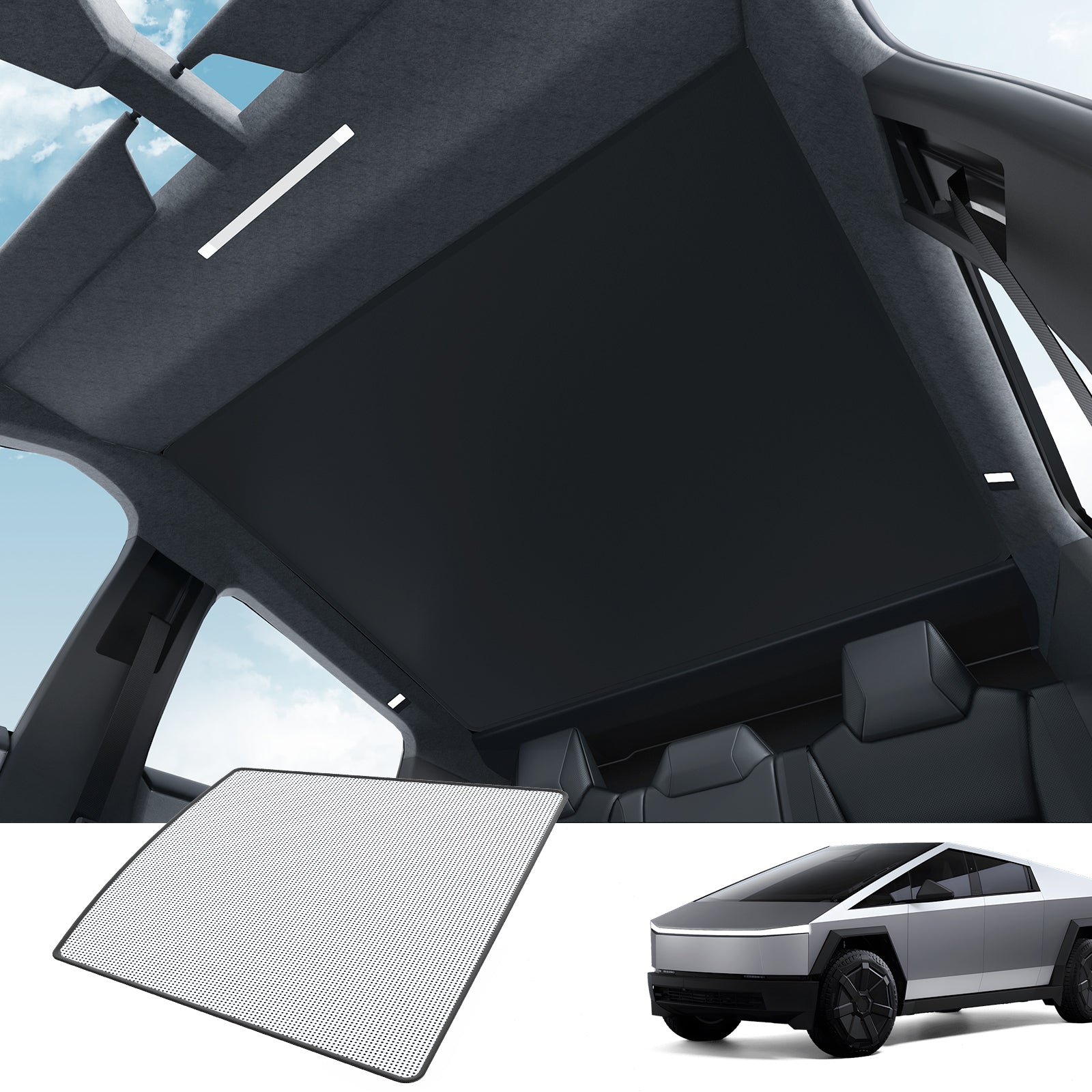 2024-2026 Tesla Cybertruck Roof Sunshade - Nano Ice Crystal No Gaps