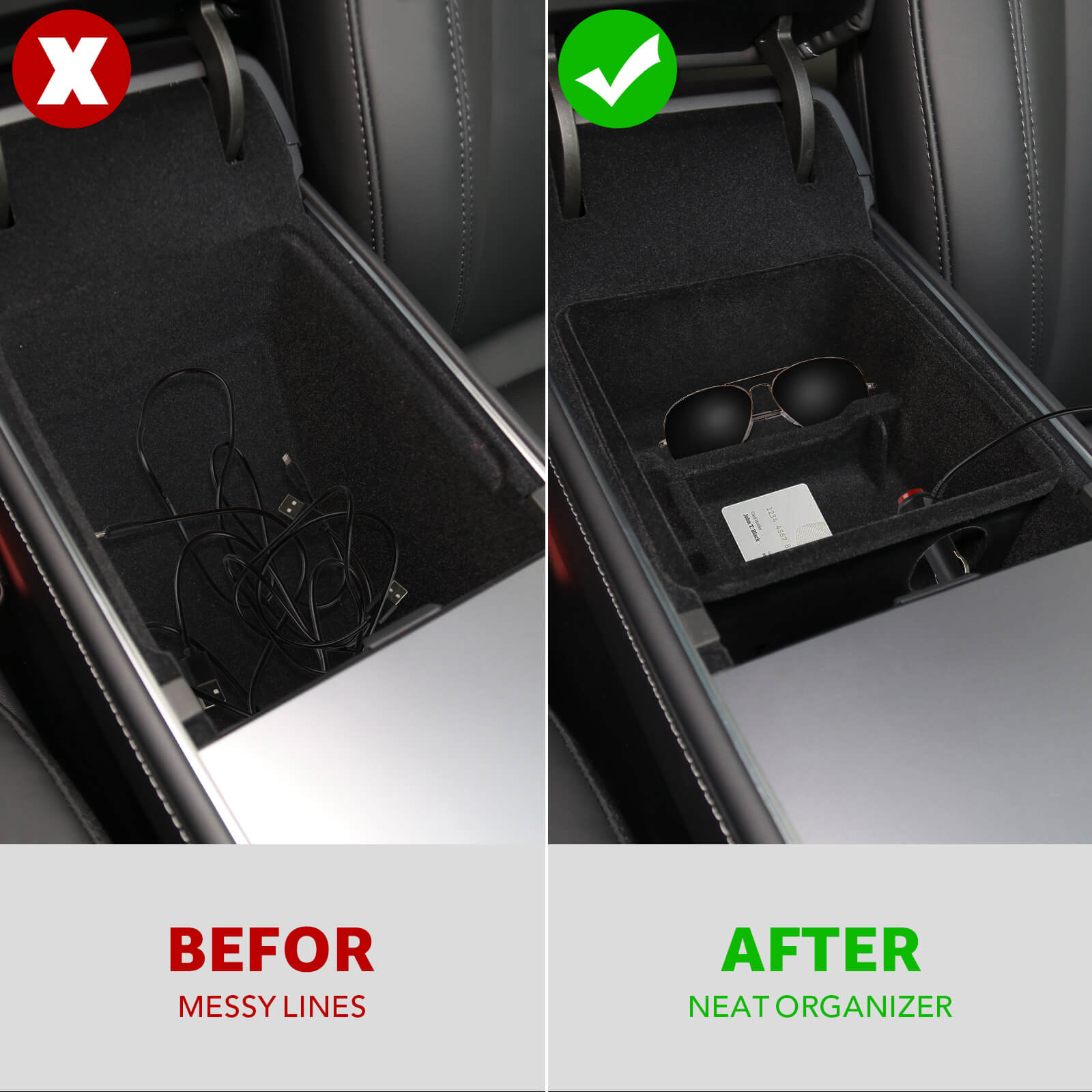 Tesla center console organizer store